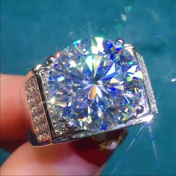 Accessories | New 925 Sterling Silver Big Flashy Icy Ring | Poshmark